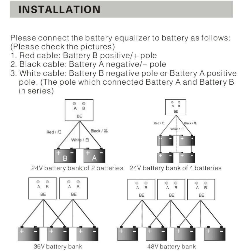HA01 HC01 Battery Equalizer Voltage Balancer for 24V Lead Acid Battery ...