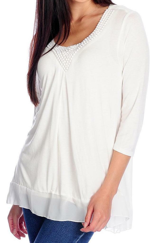 NEW - Glitterscape Knit Chiffon Combo 3/4 SlV Inverted Pleat ...