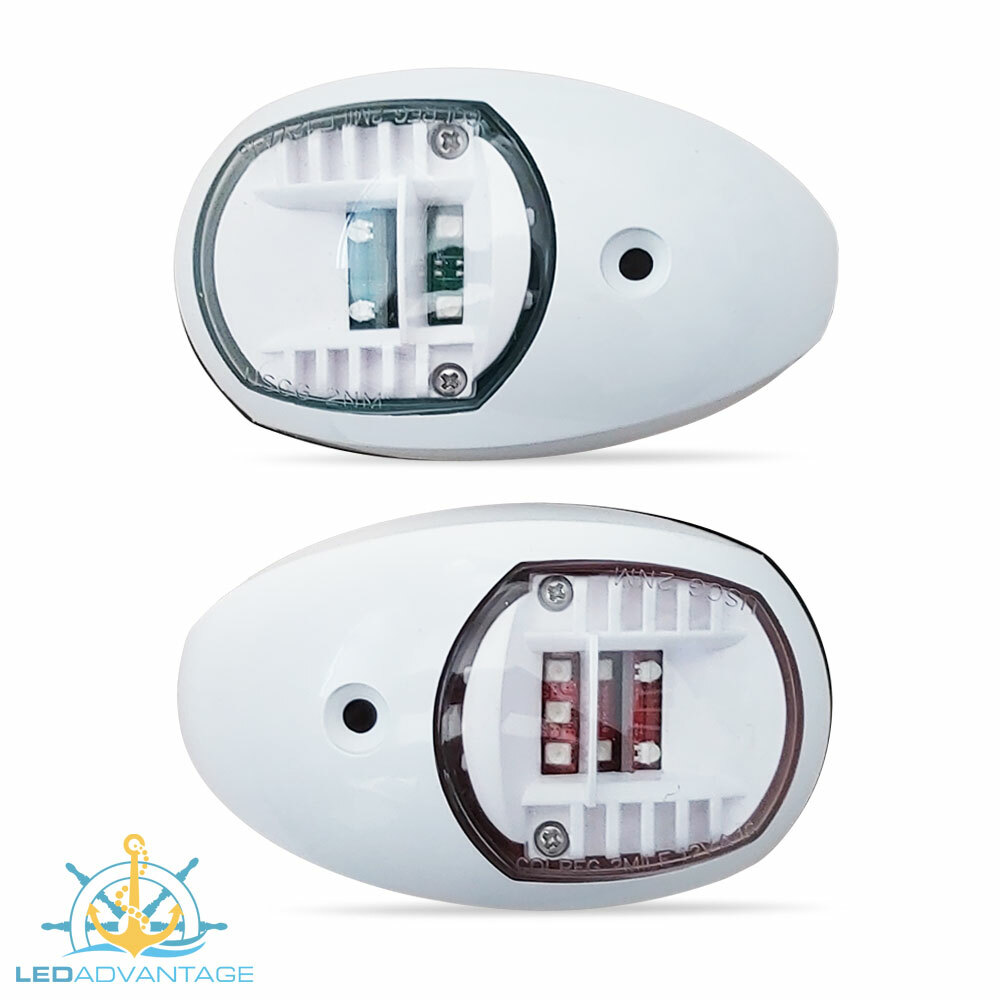 12v Marine BOAT White Housing Port Starboard LED Navigation Waterproof ...