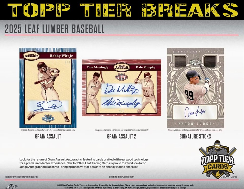 OAKLAND ATHLETICS 2025 LEAF LUMBER BASEBALL 10 HOBBY BOX FULL CASE ...