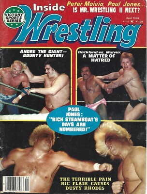 WRESTLING LEGEND HIGH CHIEF PETER MIAVIA SIGNED 1979 MAGAZINE HOF NWA ...