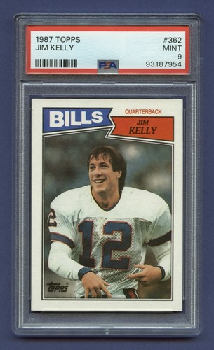 1987 TOPPS JIM KELLY PSA 9 MINT ROOKIE HOF BUFFALO BILLS RAZOR SHARP ...