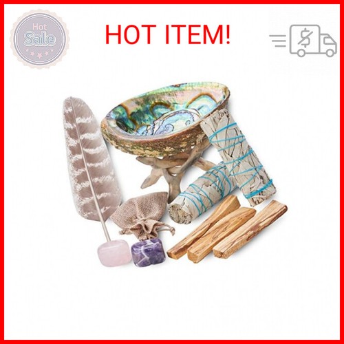 Home Cleansing & Smudging Kit with White Sage, Palo Santo, Abalone ...
