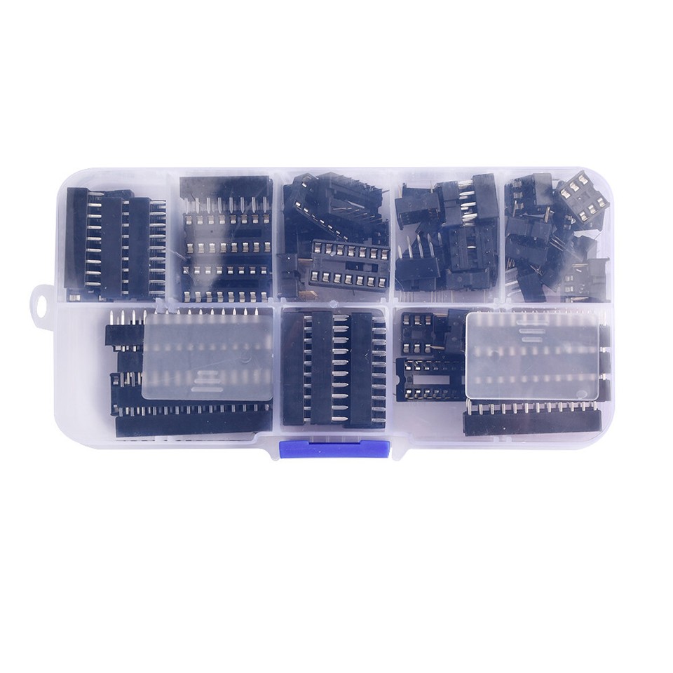 66PCS IC Chips Holder IC Socket Chip Base 8 Kinds of Specifications 6P ...