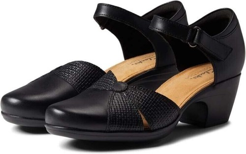 Clarks Women's Emily Rae Black Leather 64678 US Size 10-M (3592) NEW | eBay