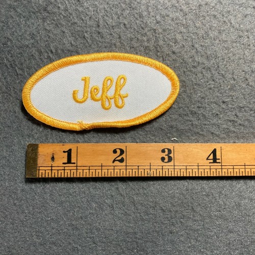 Vintage Jeff Name Patch Work Uniform Tag Shop Worker L9 | eBay