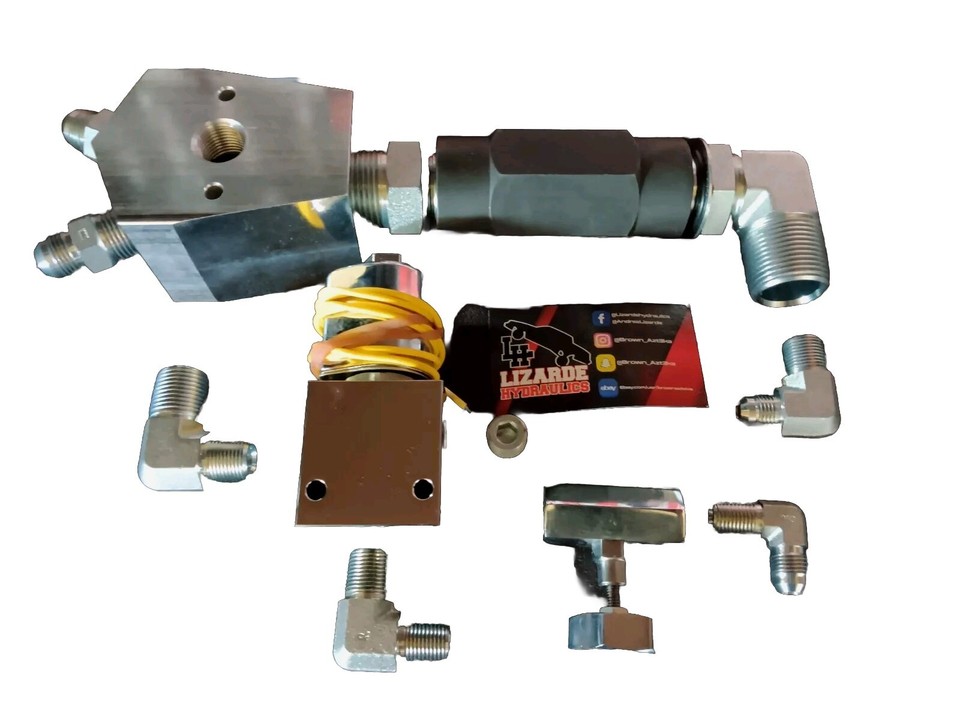 Lowrider Hydraulics Y Block 1" hopper fitting setup W/ Delta +Slow Down ...