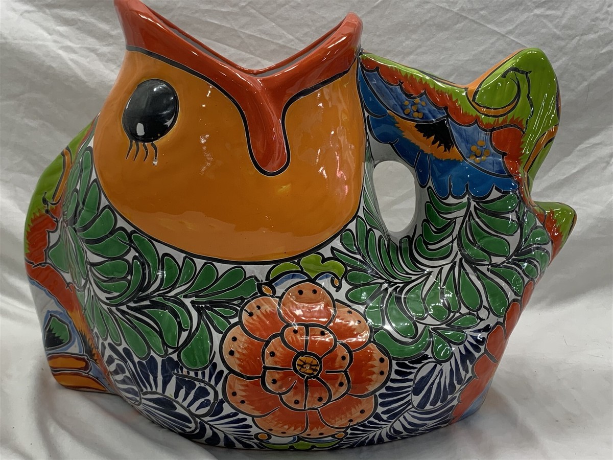 Extra Large Mexican Pottery Large Collection Of Hand Painted Mexican