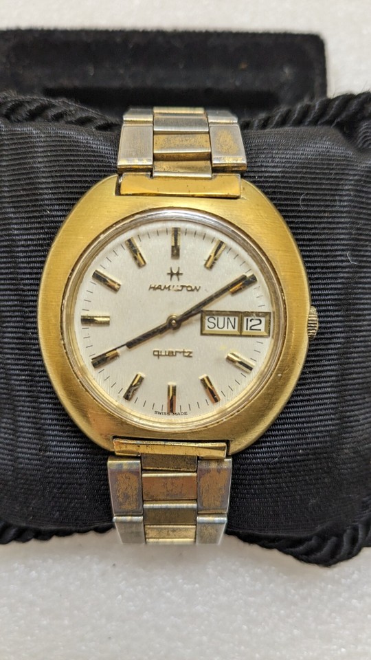 Vintage Hamilton Quartz Watch Mens Day date Gold Electroplate | eBay