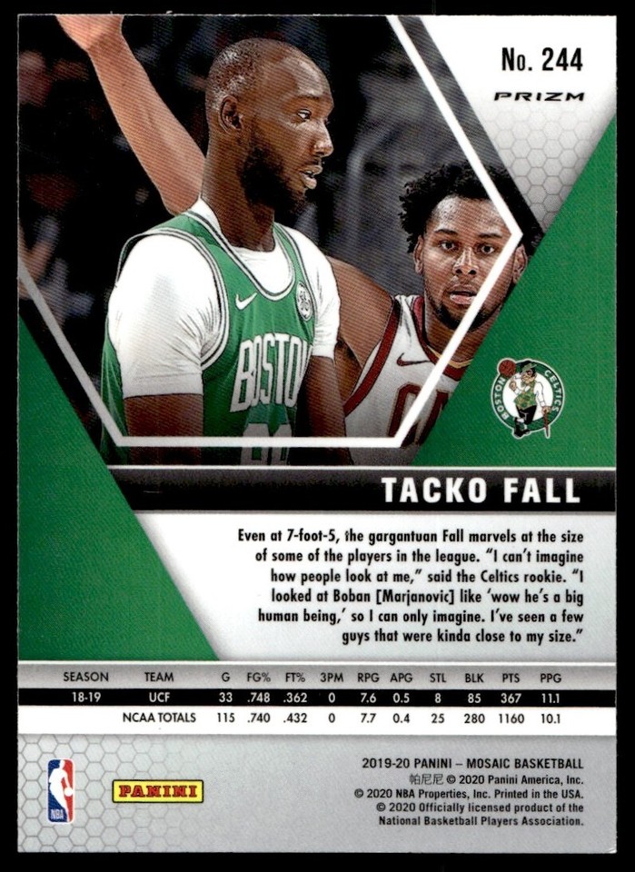 2019-20 Panini Mosaic Silver Tacko Fall Rookie A30 #244 | eBay