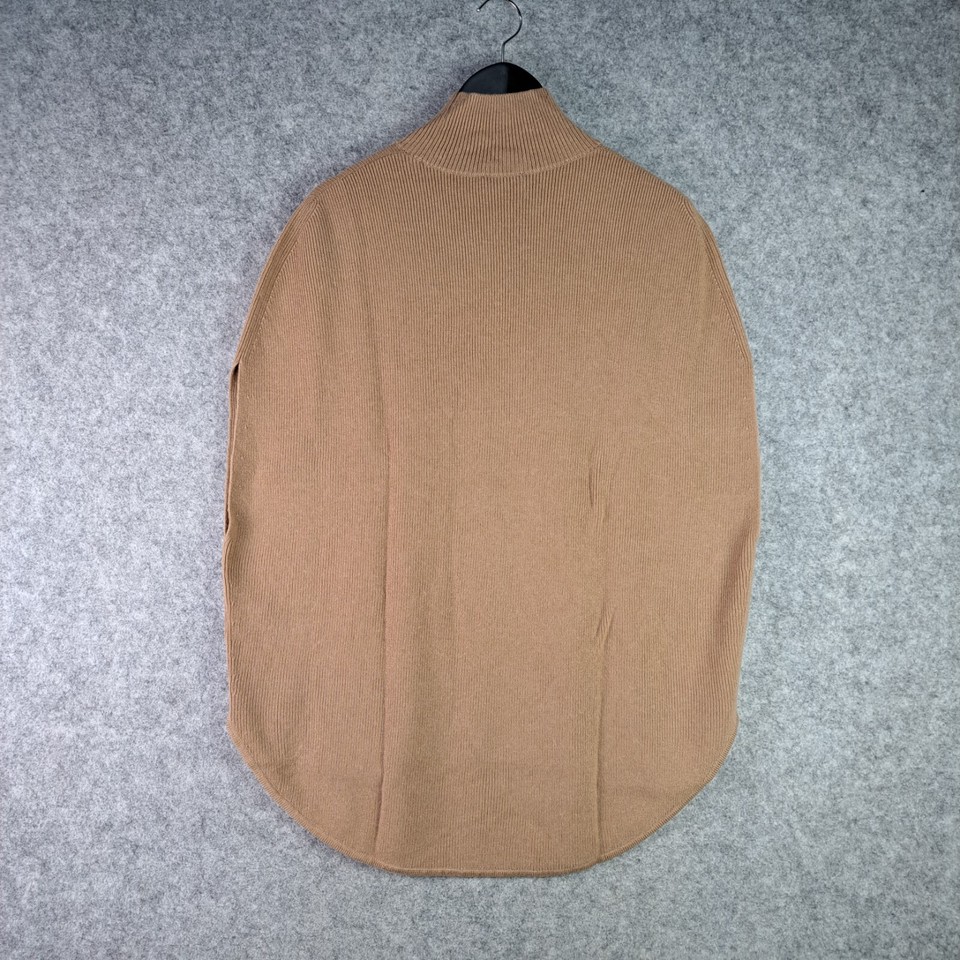 COS Jumper Womens XS Brown Turtle Neck Wool Alpaca Oversize Knit Poncho ...