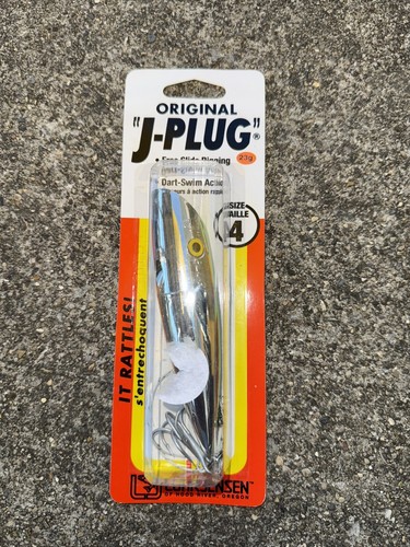 Luhr Jenson J-Plug, Size 4, Silver & Green, Rattling Salmon Steelhead ...