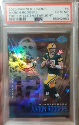 AARON RODGERS 2020 ILLUSIONS TROPHY COLLECTION STARLIGHT PSA 10 POP 2 ...