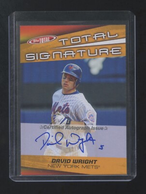 2005 TOPPS DAVID WRIGHT AUTOGRAPH SP ON CARD TOTAL SIGNATURE METS ...