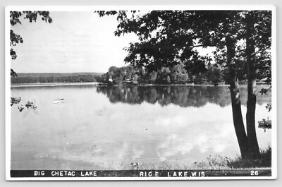 RPPC Rice Lake WI, Big Chetac Lake, Boat on Lake, Posted 1957 | eBay