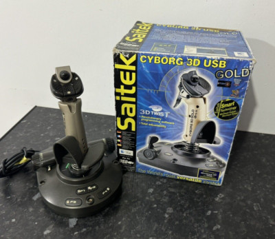 Saitek Cyborg 3D Joy Stick Digital Video Game Flight Controller Boxed ...
