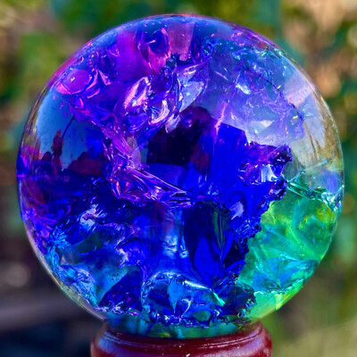 150G Natural Titanium Rainbow Quartz sphere Crystal ball Healing | eBay