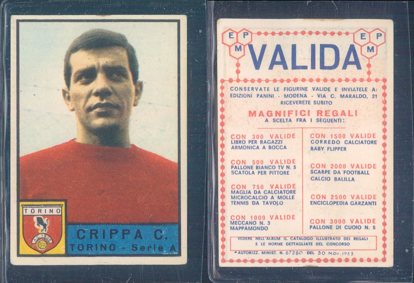 R @ Ra Figurine Calciatori Panini 1963/64-TORINO, Charles, New Unused ...