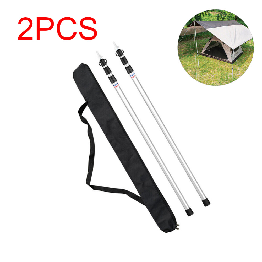 4Pcs 2.3m Tent Poles Universal Telescopic Adjustable Awning Canopy Tarp ...