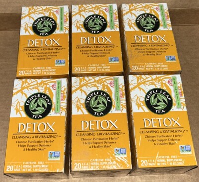 6x Triple Leaf Tea Detox Tea. 20 Tea Bags Per Box. Best By 07/2025 | eBay