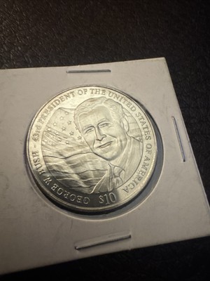 2002 Republic of Liberia $10 coin, George W. Bush, 43rd President of ...