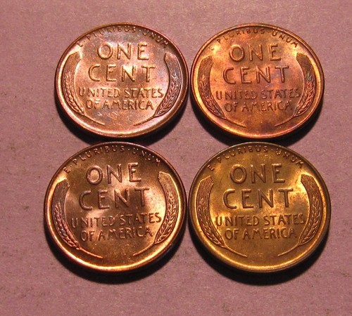 1950 1950 S (2) 1951 D Lincoln Cent Penny - BU Condition / Toning ...