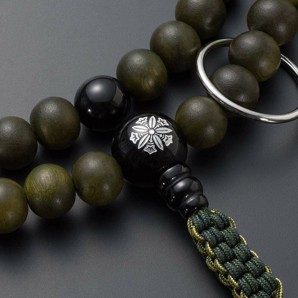 Juzu Sodo shu Buddhist Mala juzu beads Japan Kyoto Ryokudan Onyx Crest ...
