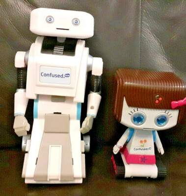 CONFUSED.COM 8" Brian (Talking) & Miss Herbert Plastic Robot Toys Gd ...