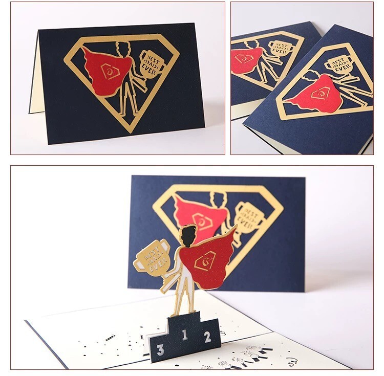 3D Pop Up Card for Father / Dad, Theme "BEST DAD EVER", Birthday Card ...