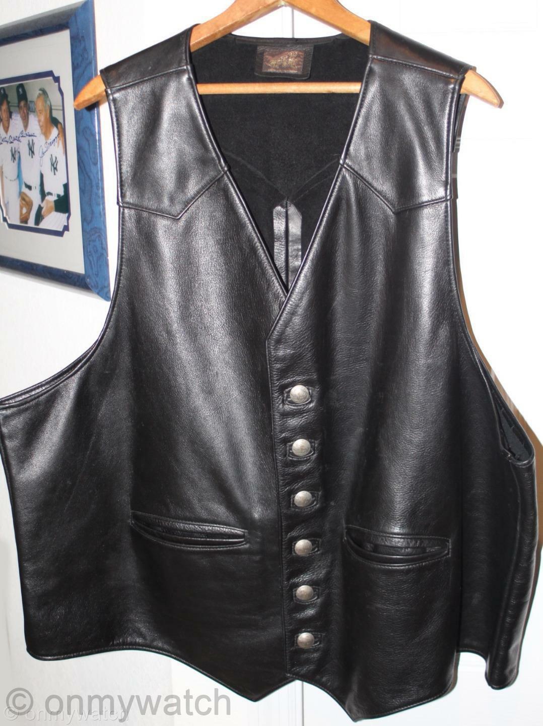 HARLEY Custom Vest 2X-3XL Fine CALFSKIN Leather Weste… - Gem