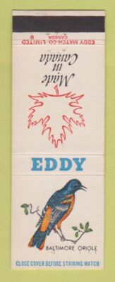 Matchbook Cover - Eddy Match Canada Baltimore Oriole | eBay