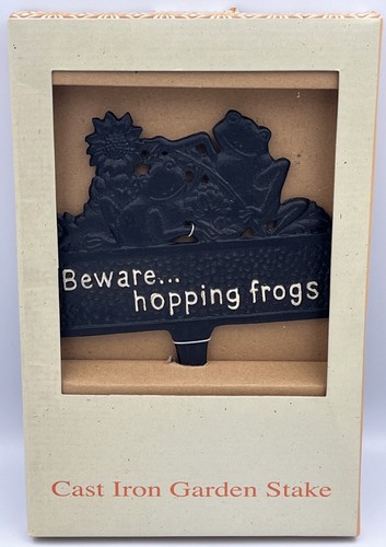 Cast Iron Two-Sided ‘Beware…hopping frogs’ Garden Sign New | eBay