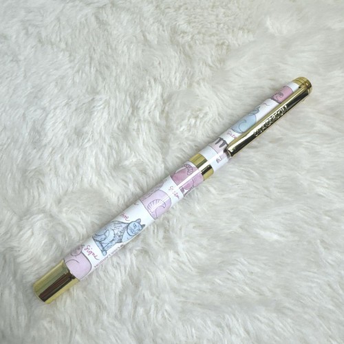 Lisa Larson Fountain Pen Cat Pattern Gold - Used, 5.3" Long, Unique ...