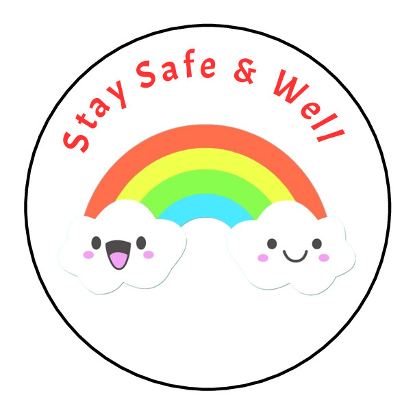 Thank You Stay Safe Be Safe Stickers Labels Rainbow Sweet Cones Gifts ...