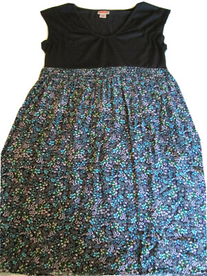 Mossimo Women Sundress Sz Medium Sleeveless Black Floral Bottom #D1 | eBay