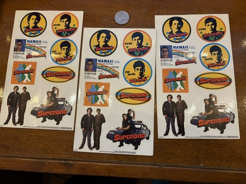 Superbad Movie Sticker(Lot of 3 ) Sheet Promo 7.5x4.5 +free flag ...