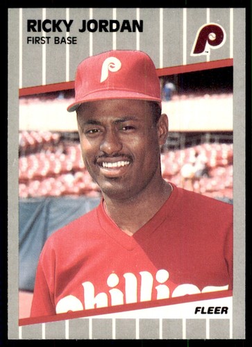 1989 Fleer Baseball Card Rickey Jordan Philadelphia Phillies #575 | eBay