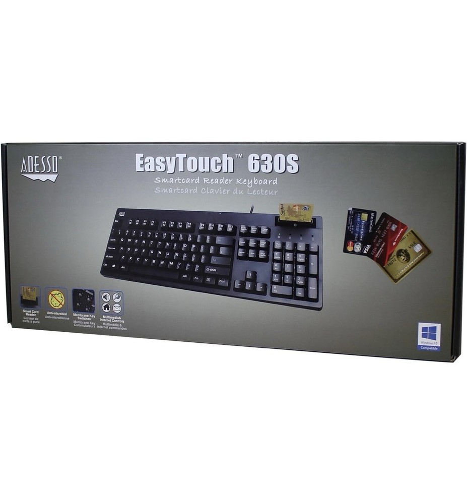 Adesso EasyTouch 630SB-TAA Smart Card Reader Keyboard | eBay