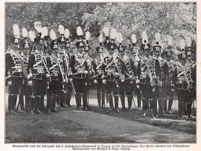 1. Leib-Husaren-Regiment in Danzig mit Kaiser Wilhelm - Militär - 1911 ...