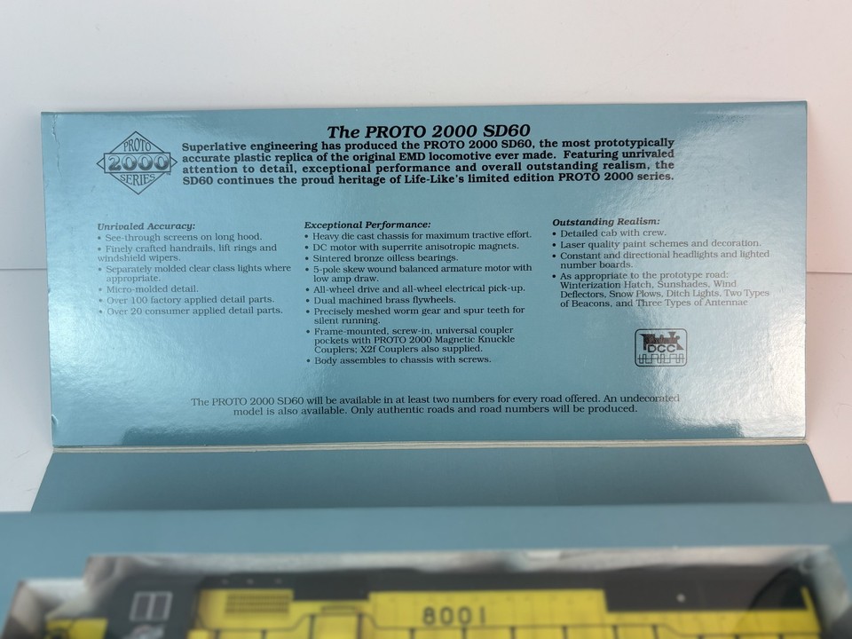 Proto 2000 SD60 Diesel Locomotive C&NW 8001 HO Scale DCC‑Ready Item ...