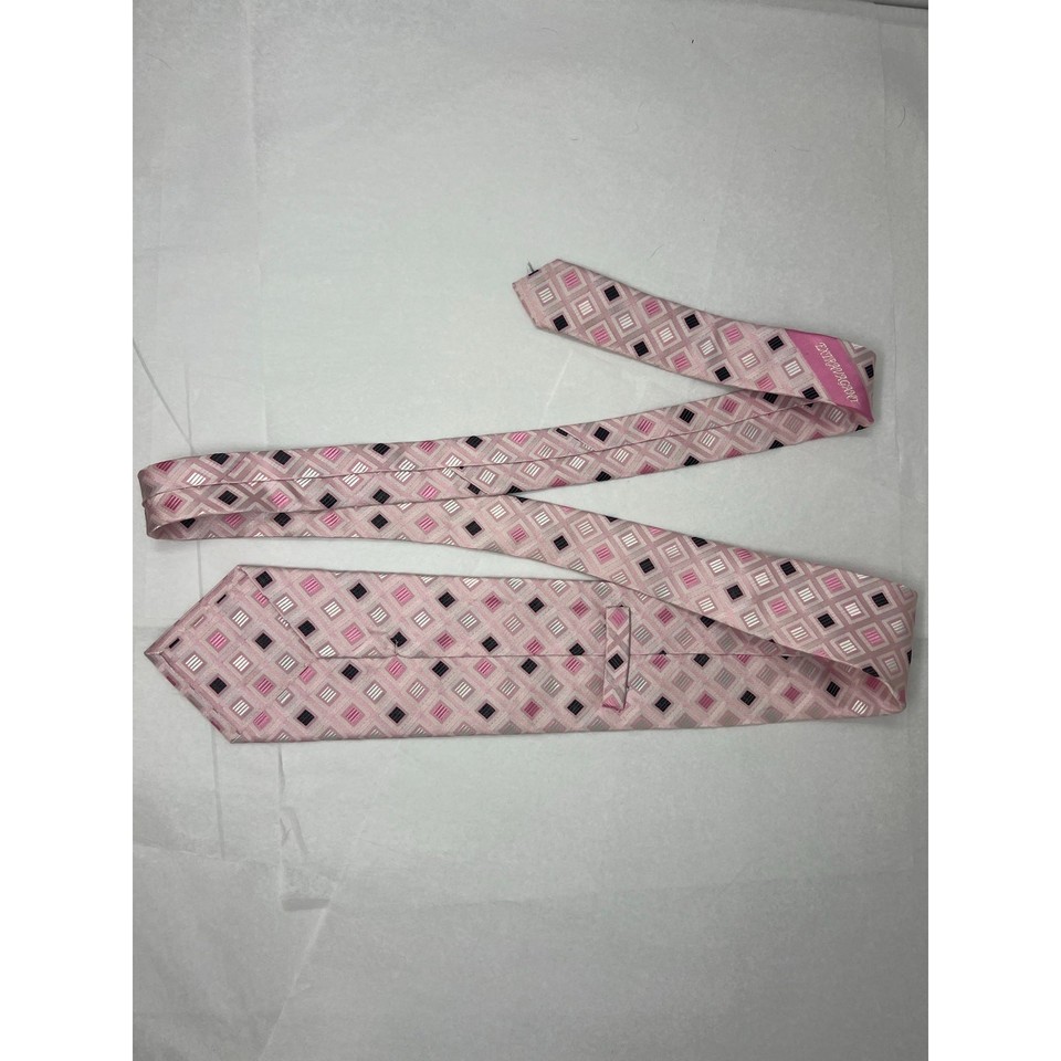 Enrico Extravagance Pink Geometric Repp Silk Tie | eBay UK