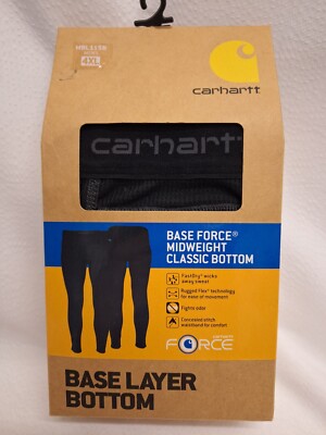 NWT Carhartt Base Force Midweight Classic Men's Size 4XL Black Bottoms ...