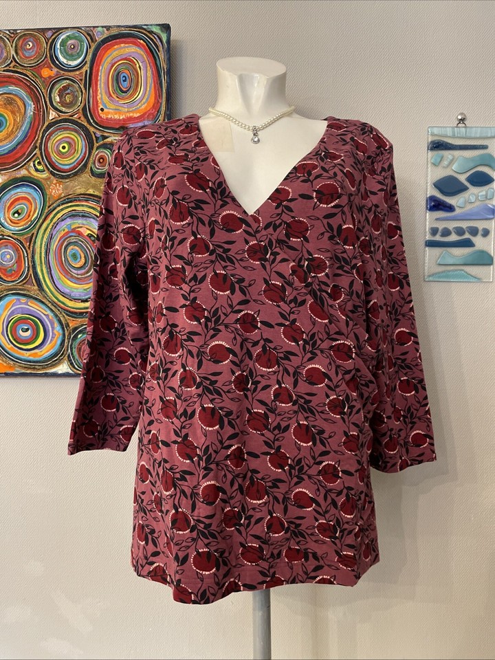 Weird Fish Ladies Top Kaira Eco Wrap Printed Jersey - Crushed Berry, UK ...