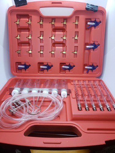 Diesel Fuel Injector Test Kit Common Rail 24 Adapters Flow Meter Fuel ...