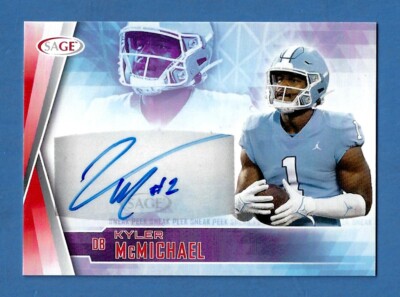 KYLE MCMICHAEL 2022 SAGE COLLEGE FOOTBALL RED SNEAK PEAK AUTOGRAPH ...
