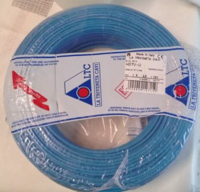 Fil électrique rigide (conducteur) H07V-U 2.5mm² bleu en couronne de ...