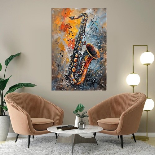 Saxophone large Poster wall art prints Music room decor Colorful ...