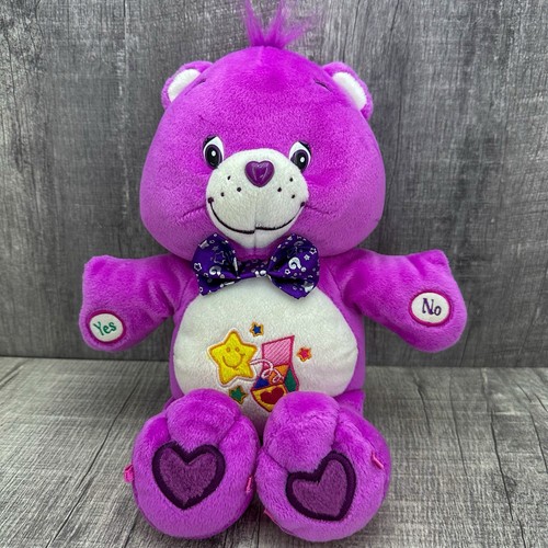 Care Bears Talking SURPRISE Bear 13” Stuffed Plush Purple 2004 TESTED ...