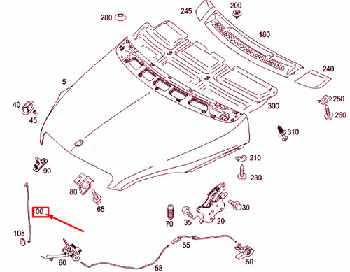 NEW MERCEDES-BENZ B W245 ENGINE HOOD STANCHION A1698870272 OEM NO DUTY ...