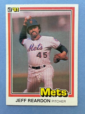 1981 Donruss Baseball Jeff Reardon #156 Rookie RC New York Mets | eBay